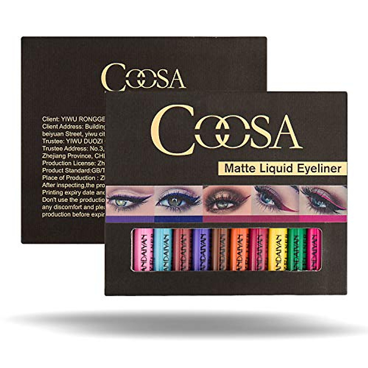 COOSA 12 Colors Matte Colorful Liquid Eyeliner Set, High Pigmented Color Eyeliner Lasting Waterproof Professional Bright-colored Eyeliner Pen Set -Smudgeproof Makeup Eyeliner Pen