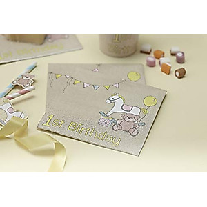 Ginger Ray 1st Party Paper Napkins Rock a Bye Baby First Birthday, 16 Pack
