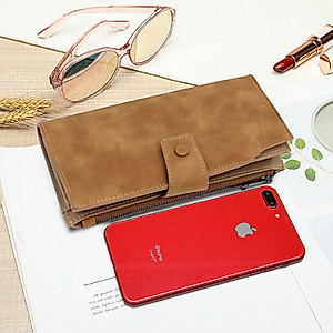 TAN.TOMI Wallet Women, Women Wallet Large Capacity, Wallet for Women RFID Blocking with Multi Card Organizers