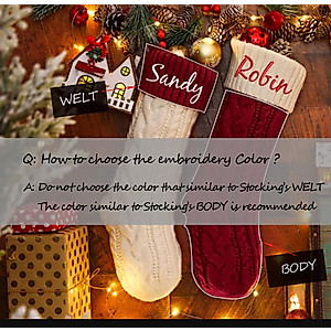 Personalized Christmas Stockings Custom Name Christmas Stockings Large Xmas Stockings with Name 18 inch Knitted Fireplace Hanging Stocking Bulk for Kids, Family Christmas Holiday Party Decor,1pc