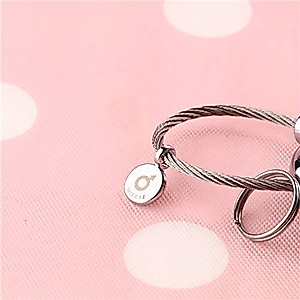 MILESI Original Fantastic Kissing Elephant Couples Keychains Birthday Valentines Gifts Cute Charm Set Couple Gift(black-gold)