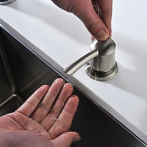 EKRTE Hand Soap Dispenser for Kitchen Sink, Brushed Nickel Dish Sink Dispensers Pump, Liquid Lotion Bathroom Sink Soap Dispenser with 320ML Bottle