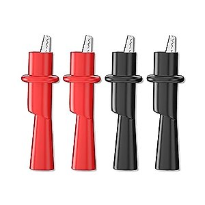 Goupchn Multimeter Push on Alligator Clips Set 4PCS Insulated Crocodile Clamps for Electrical Testing
