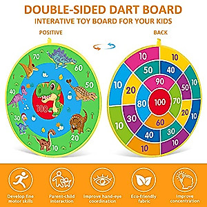 IJO Double Sided Dart Board 29 inch with 12 Sticky Balls-Boys Girls Toys-Indoor/Outdoor Target Game-Party Games for 3 4 5 6 7 8 9 10 11 12 Years Old Boys Girls Childrens