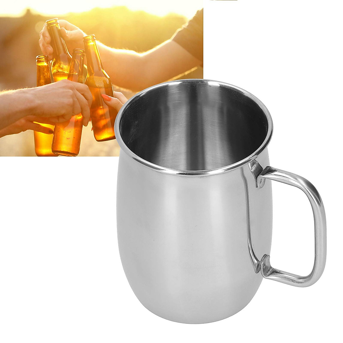 Yosoo 1000ml Stainless Steel Wine Bar Beer Mug,Water Cup with Handle, Portable Coffee Cup Drinkware,Large Capacity Beer Bar Supplies