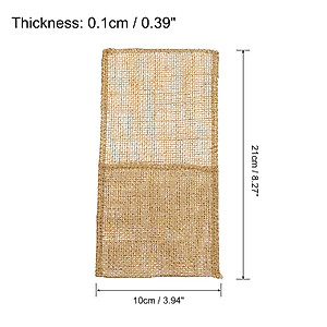 uxcell Burlap Lace Utensil Holders, 10Pcs Knife Forks Napkin Silverware Holder Bag Cutlery Pouch for Wedding Party Decoration