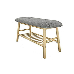 TAZSJG Solid Wood Simple Modern Door wear Shoes Bench Fabric Sofa Stool Home Stool Footstool Shoe Cabinet