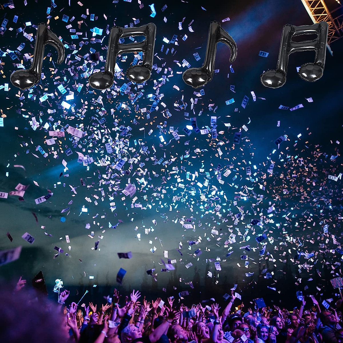 Kawailay 20 Pcs Music Note Foil Mylar Balloons Music Themed Balloons Music Birthday Party Balloons for Birthday Dance Wedding Anniversary Graduation Baby Shower Party Decoration - Black