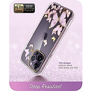i-Blason Cosmo Series for iPhone 14 Pro Case 6.1 inch (2022 Release), Slim Full-Body Stylish Protective Case with Built-in Screen Protector (Purplefly)