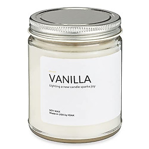 1OAK Soy Wax Scented Candles (Vanilla) - Soy Candles for Home Scented - Long Burning Candles Premium - Hand-Poured (9oz.)