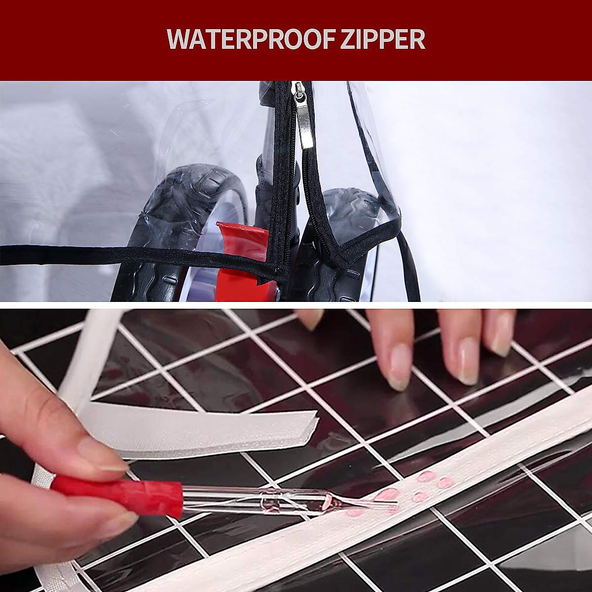 Hrzeem Stroller Rain Cover Universal Size Waterproof Windproof EVA The Weather Shield with Eye Screen(Black)