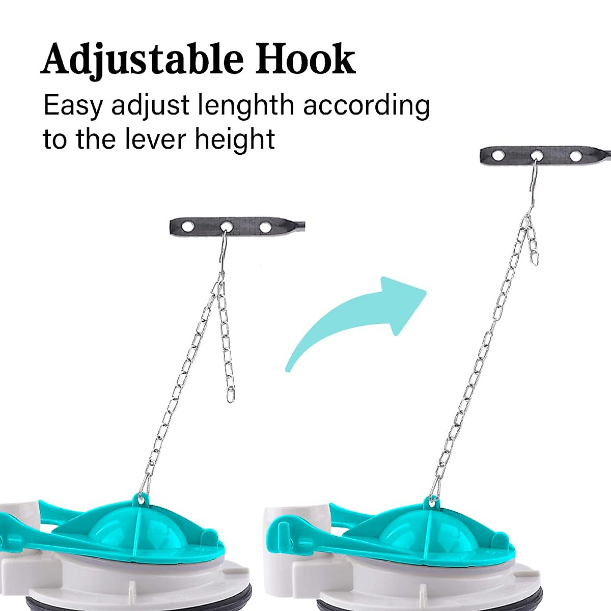 Toilet Flapper Chain, Stainless Steel Toilet Handle Chain, 2 Pack Toilet Flapper Chain Replacement Kit 9.45'' Universal Toilet Chain Toilet Flush Lift Chain Adjustable Length Fits Most Toilet Flappers