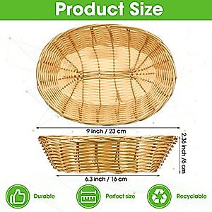 60 Pack Plastic Oval Basket Products Gift Basket Food Storage Basket Fruit Basket Hand Woven Baskets for Fruit, Arts, Crafts, Decor, Kitchen, Restaurant and Centerpiece Display, 9.1 x 6.3 x 2.4 Inch