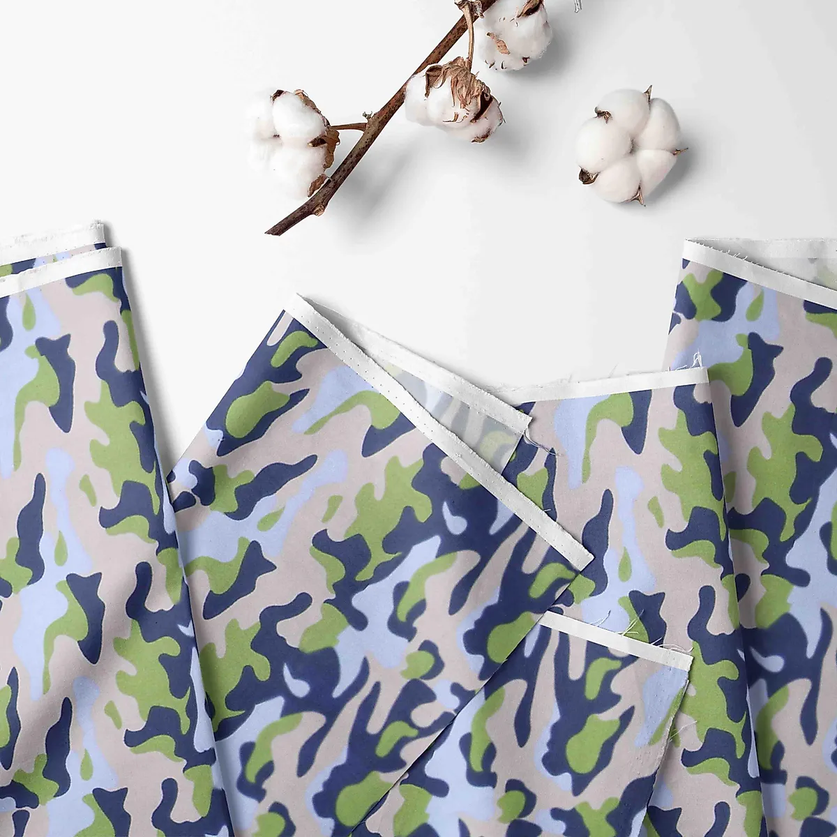 Bacati - 2 Pack Crib Fitted Sheets - CAMO Blue Navy Green Beige Soft Breathable 100% Cotton Percale Baby Sheets - Fits Standard 28 x 52 X 5 inches Crib & Toddler Mattresses