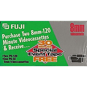 FUJI MP P6-120 DS N 8mm Videocassette Tapes, 2 Pack w/Bonus