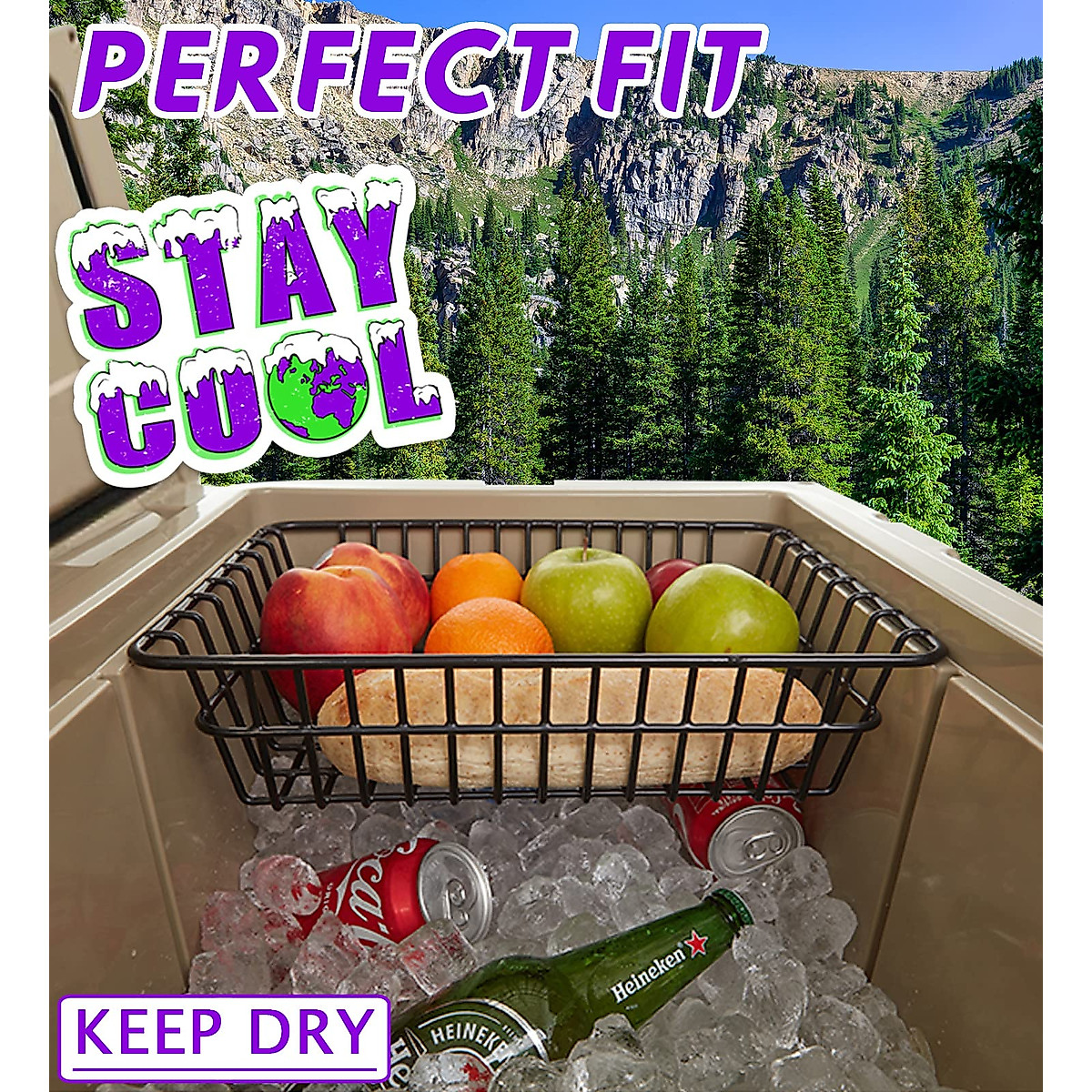 2-Pack Cooler Basket for YETI Tundra Haul, Double Cooler Rack for Double Storage, Dry-Goods Basket for YETI Wheeled Coolers (Cooler NOT Included)