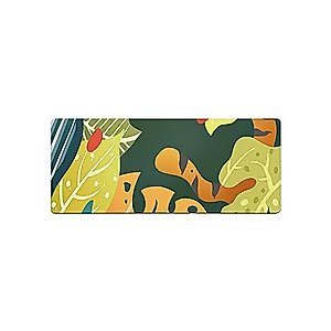 Fall Leaves Bath Mat for Tub,Non Slip Bathroom Floor Runner Rug Quick Dry & Absorbent Diatomaceous Earth Shower Sink Kitchen Doormat,Abstract Middle Century Plant Leaf Aesthetics Art Decor 18"x60"