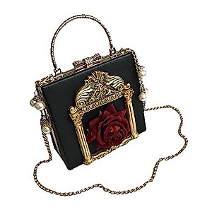 Nite closet Victorian Handbag Gothic Purses Lolita Shoulder Bag for Women Vintage Clutch (Black)