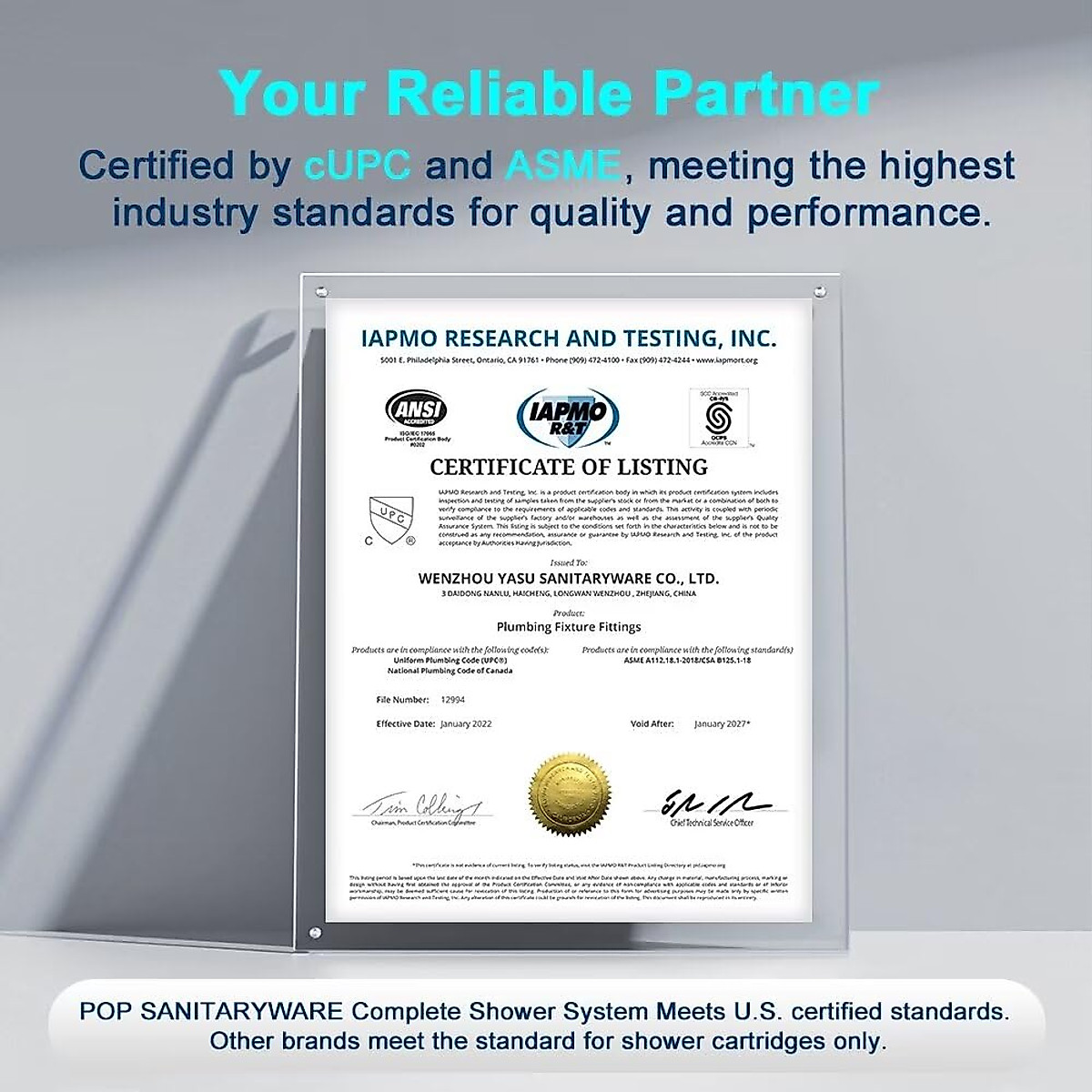 POP SANITARYWARE Matte Black Shower Faucet Set, Bathroom Rainfall Shower System with Stainless Steel Metal Showerhead, Single Function Shower Trim Kit with Rough-in Valve