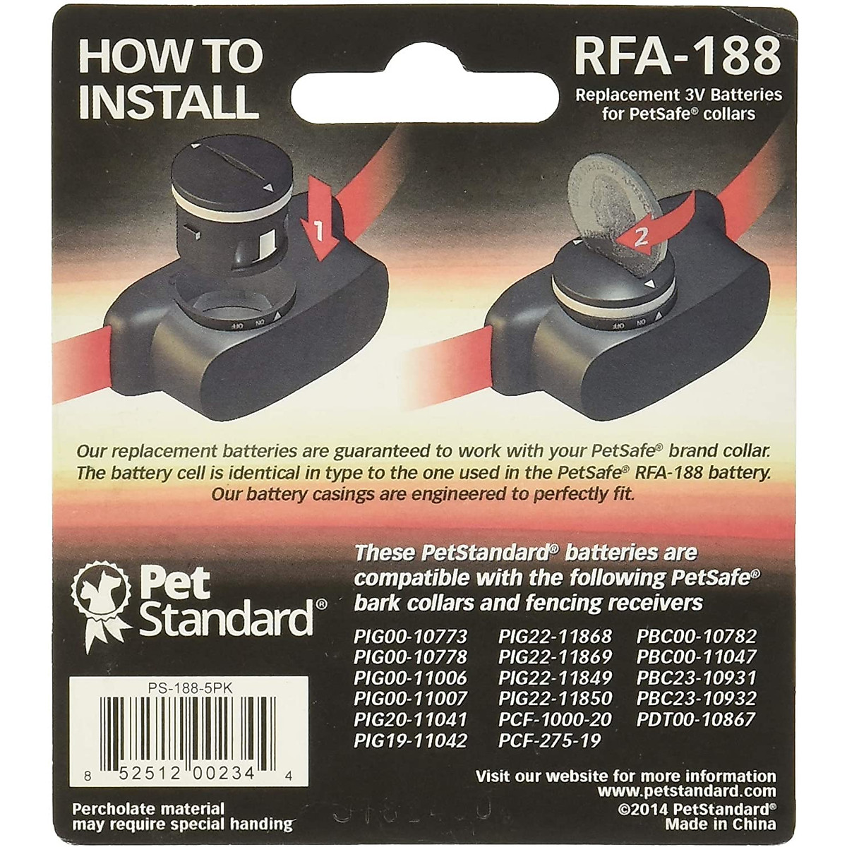 PetSafe Compatible RFA-188 Replacement Batteries (5-Pack)