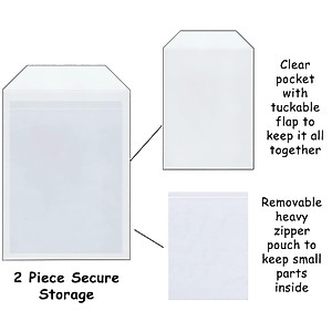 Lawn Fawn Little Snow Globe Bear, Add-On Dies & Template Stamp & Die Set Bundle with My Craft Bench Secure Storage Pocket & 80 LB Cardstock -Bundle of 6 Items