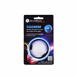SilverStone Technology SST-CP11B-500 Ultra Thin 6Gb/s Lateral 90-Degree SATA Cables with Custom Low-Profile Connectors (CP11B-500),CP11B-500 - Black 500mm