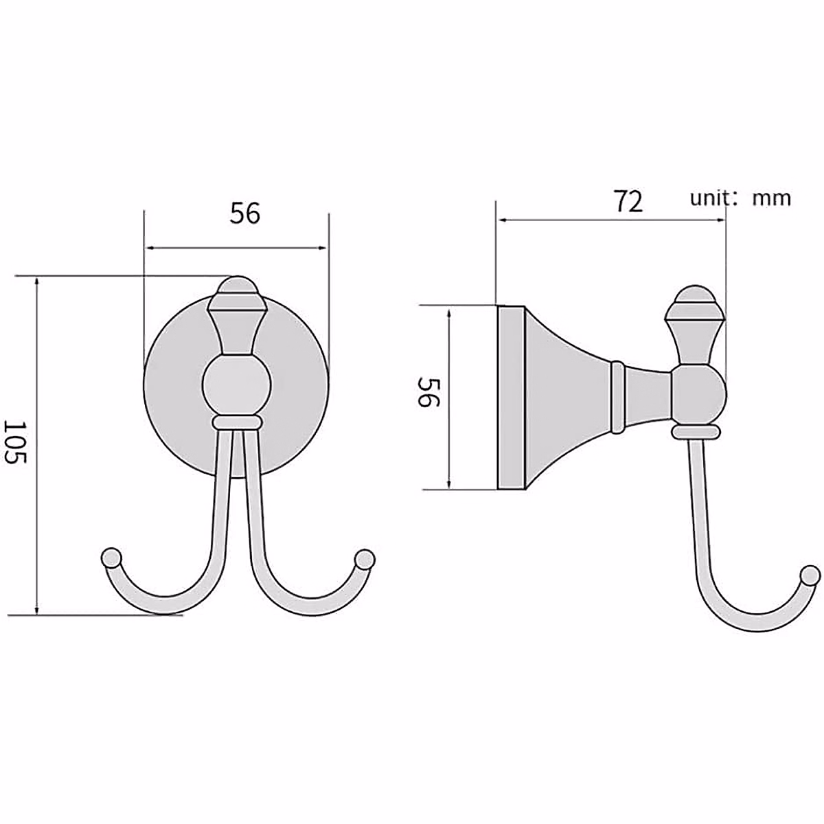 Vintage Brass Towel Hook Hanger Double Robe Hooks Wall Mounted for Bathroom Antique Brass Wall Hook Bronze Hand Towel Hook with Brushed Gold Finish