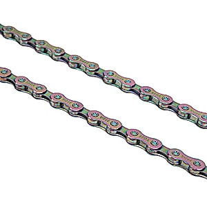 Oumefar Carbon Steel Bike Chain, High Rigidity Fluent Shifting Bike Accessory 980kg Tensile Strength Strengthened Shaft with Chain Connector for Road Bike Sportinggoods