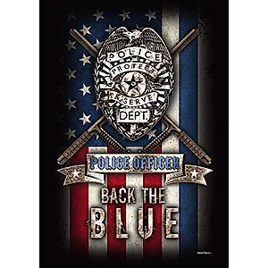 Toland Home Garden 1112390 Back The Blue Police Flag 12x18 Inch Double Sided Police Garden Flag for Outdoor House Patriotic Flag Yard Decoration
