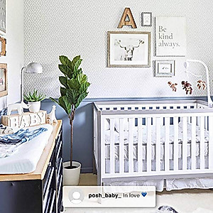 Delta Children Tribeca 4-in-1 Baby Convertible Crib + Serta Perfect Slumber Dual Sided Recycled Fiber Core Crib & Toddler Mattress - Waterproof - Hypoallergenic - GREENGUARD Gold Certified, Grey/White