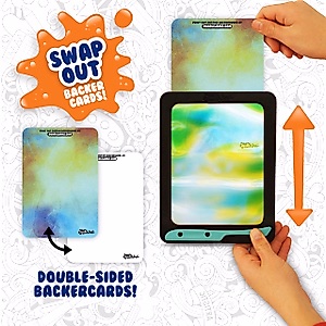 Sky Castle DoodleJamz JellyBoards — Squishy Drawing Pads Filled with Non-Toxic Sensory Gel – No-Mess Fidget Art – ASMR – Re-usable for Endless Artistic Creations (Yellow on Blue Gel)