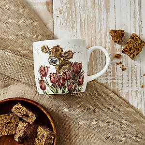 Royal Worcester Wrendale Designs Bessie Cow Mug | 14 Ounce Large Coffee Mug with Cow Design | Made from Fine Bone China | Microwave and Dishwasher Safe