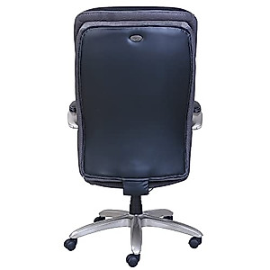 Serta® Smart Layers™ Hensley Big & Tall Ergonomic Bonded Leather High-Back Chair, Black/Silver