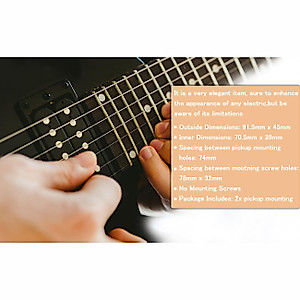 Metal Flat Electric Guitar Humbucker Pickup Ring, Frame Mounting Ring, Bridge Neck Pickups Cover Frame Replacement Part, Pack of 2 (chorme)