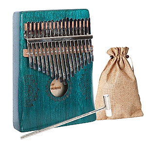 Kalimba Thumb Piano 17 Keys, Portable Mbira Finger Piano Gifts for Kids and Adults Music Instrument Thumb Pianos - 17 Keys Green