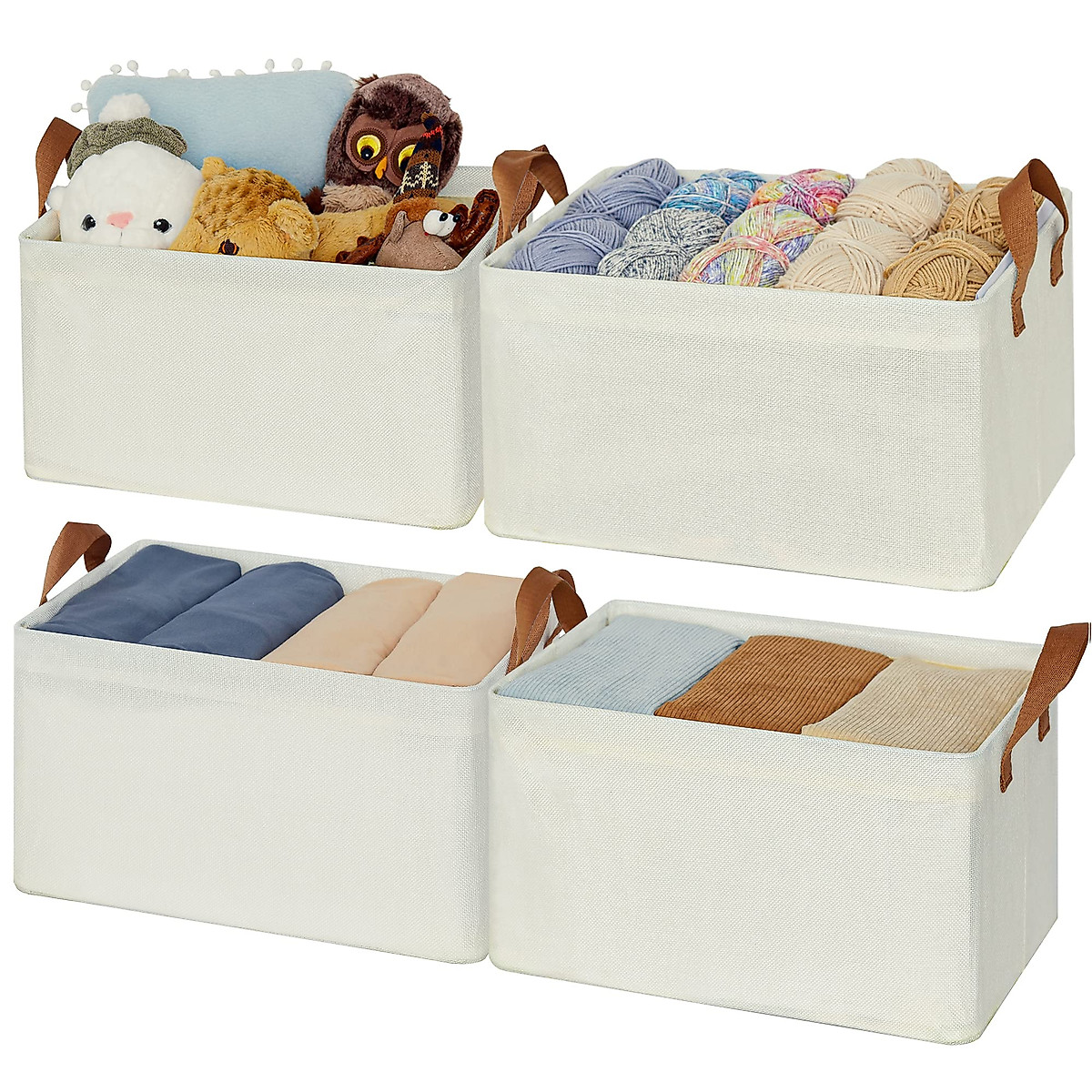 GRANNY SAYS Bundle of 4-Pack Storage Baskets for Organizing & 1-Pack Hanging Closet Organizer