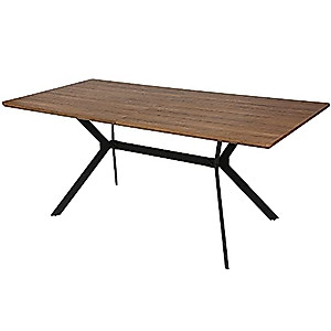 LUCKYERMORE 71"x35.5" Dining Table for 6-8 Mid-Century Rectangle Wood Kitchen Table Farmhouse Dining Table for Dining Room Balcony Cafe Bar Walnut