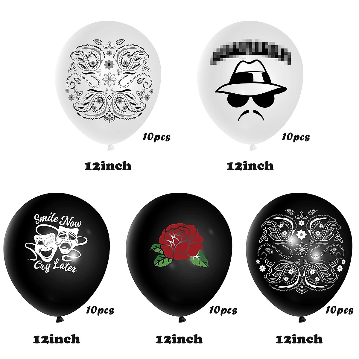 Wood Homing Cholo Party Balloons for Boys, Early 2000s Party Balloons for Teens, Cholo Old School Party Decoration, 12 IN Latex Black Balloon, Happy Birthday Party Balloons, Cholo Theme Party Supplies