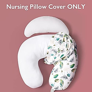 Momcozy Nursing Pillow Grey and Replacement Pillowcase, Original Plus Size Breastfeeding Pillows for More Support for Mom and Baby, with Adjustable Waist Strap