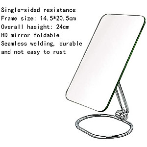 Table Desk Vanity Makeup Mirror Portable Mirror with Metal Stand Adjustable Rotation Tavel Make Up Mirror Hanging Bathroom for Shower Shaving