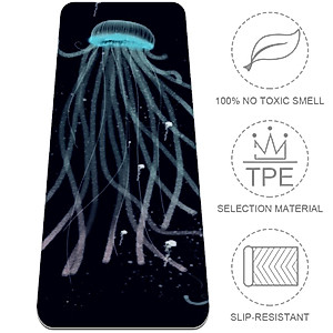 Dragon Sword Elegant Ghost Purple Jellyfish Premium Thick Yoga Mat Eco Friendly Rubber Health&Fitness Non Slip Mat for All Types of Exercise Yoga and Pilates (72" x 24" x 6mm)