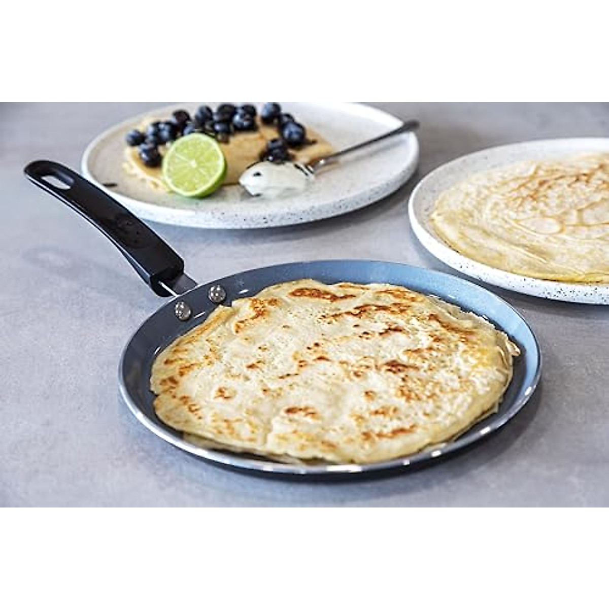 MasterClass Master Class Ceramic Non-Stick Induction Ready 24cm Eco Crêpe Pan, Silver