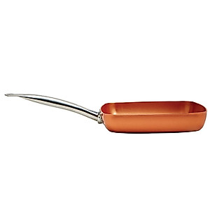Copper Chef 9.5 Inch Square Frying Pan - Skillet with Ceramic Non Stick Coating. Perfect Cookware For Saute And Grill