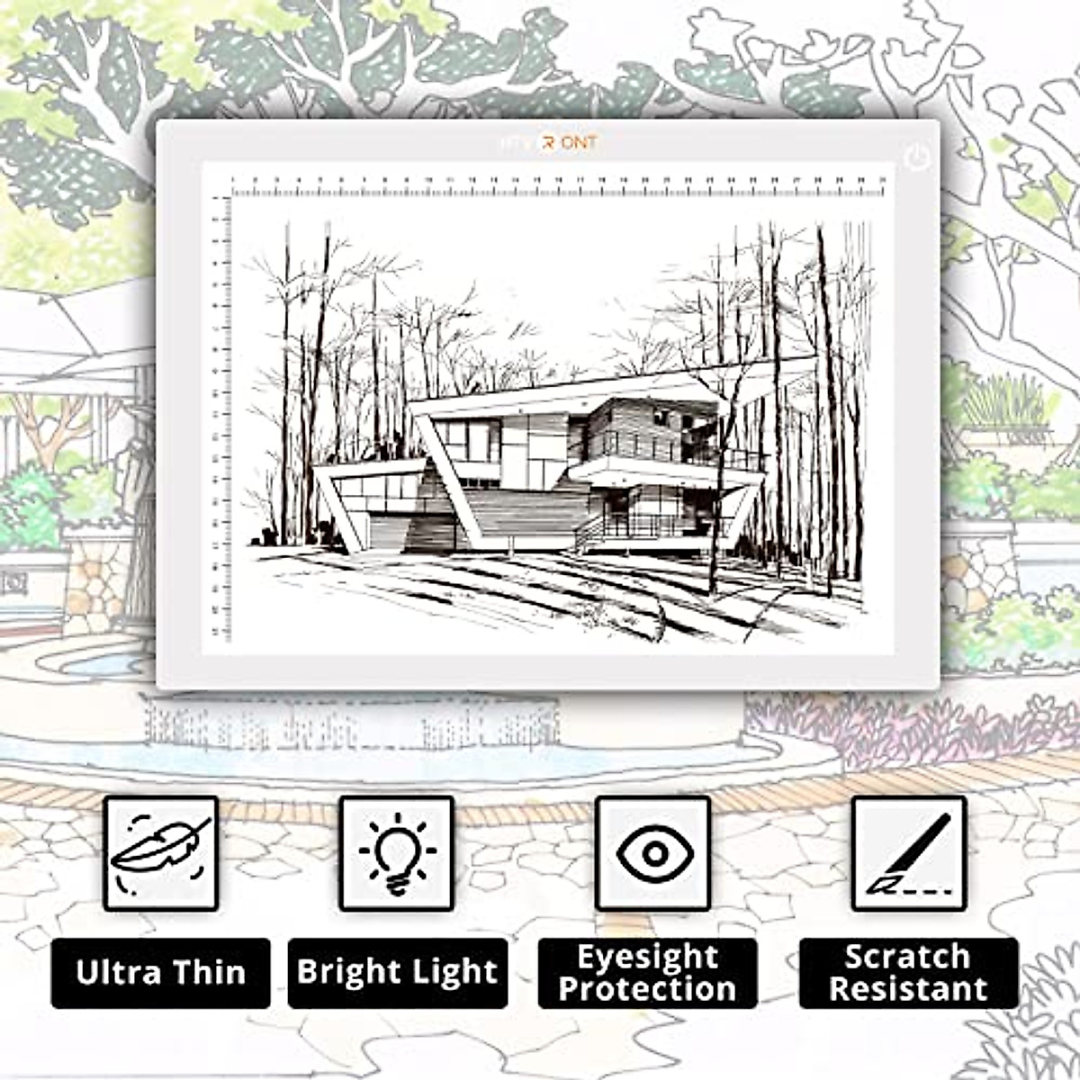 HTVRONT Portable A4 Led Bright Light Pad, Ultra-Thin & Adjustable Luminosity Light Board, USB Powered White Light Box for Tracing, Weeding Vinyl, Weeding Tool, Diamond Painting, Sketching