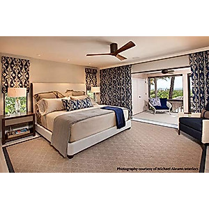 Matthews IR3H-BK-BW-52 Irene Indoor/Outdoor Damp Rated 52" Hugger Ceiling Fan with Remote & Wall Control, Silent DC Motor, 3 Barn Wood Solid Wood Blades, Matte Black