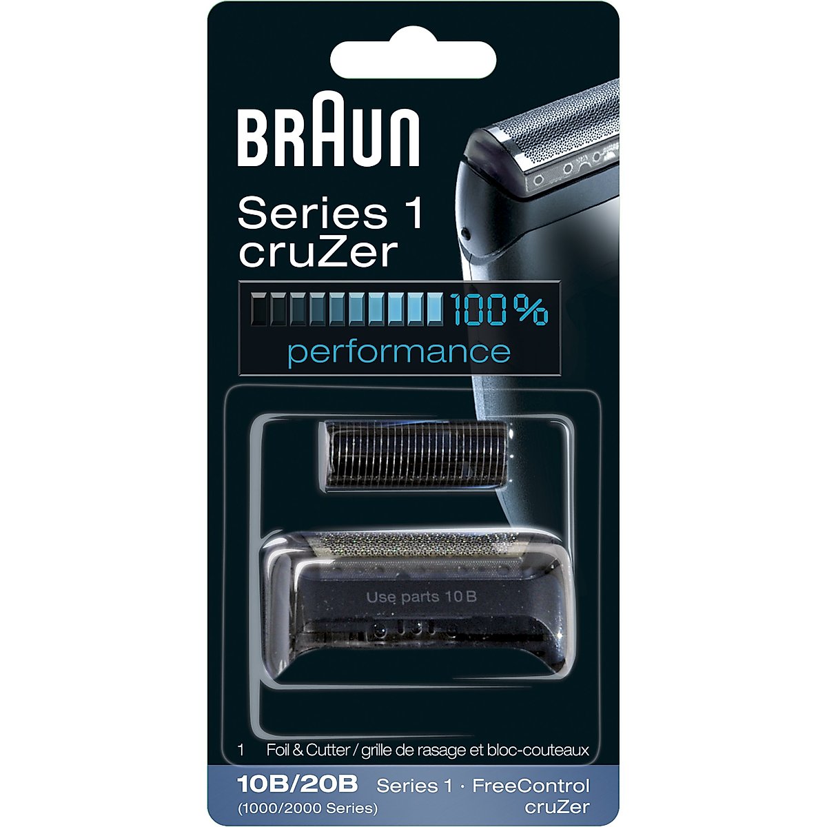 Braun Series 1 10B Foil & Cutter Replacement Head, Compatible with Previous Generation Series 1, SmartControl, CruZer