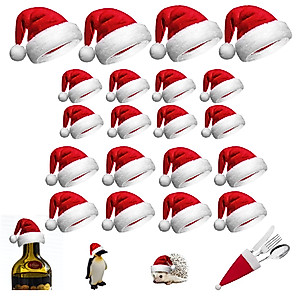 GHAMYEE 40pcs Mini Santa Hats Tiny Christmas Hats for Crafts Pets Wine Bottle Topper Red Home Christmas Decor 2 3 inch Bulk Set