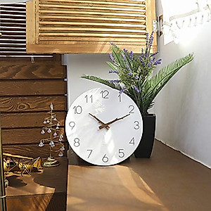 mooas Flatwood Twig Wall Clock, 12" Wood Wall Clock Non-Ticking Silent Decorative Wall Clock Battery Operated Wall Clock Indoor Clock Clock for Home Living Room Kitchen Bedroom Office School Hotel