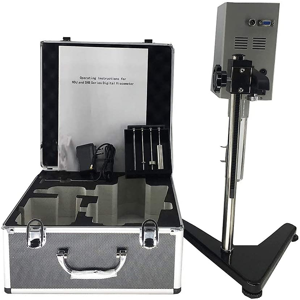 CNYST Viscometer Rotational Viscosity Meter with Range 20 to 2,000,000mPa·s Adjustable S Peed 0.3、0.6、1.5、3、6、12、30、60 4 Spindles Code L1 L2 L3 L4 LCD Screen Display