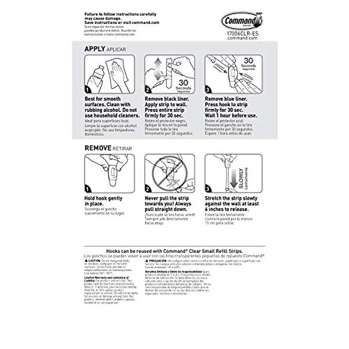 Command 17006CLR 17006CLR-ES Hooks, Clear, 36 count